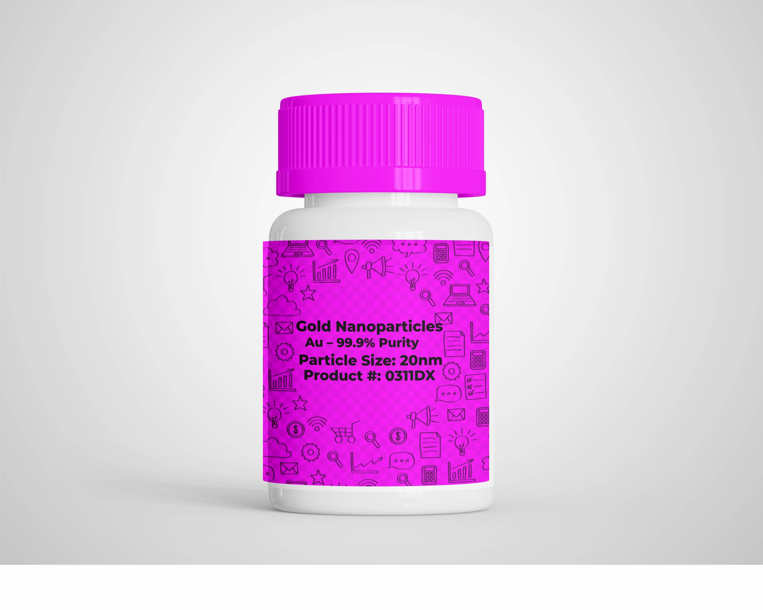 Gold Au Nanoparticles/ Nanopowder AuNPs 99.9%, 20nm - Nanochemazone